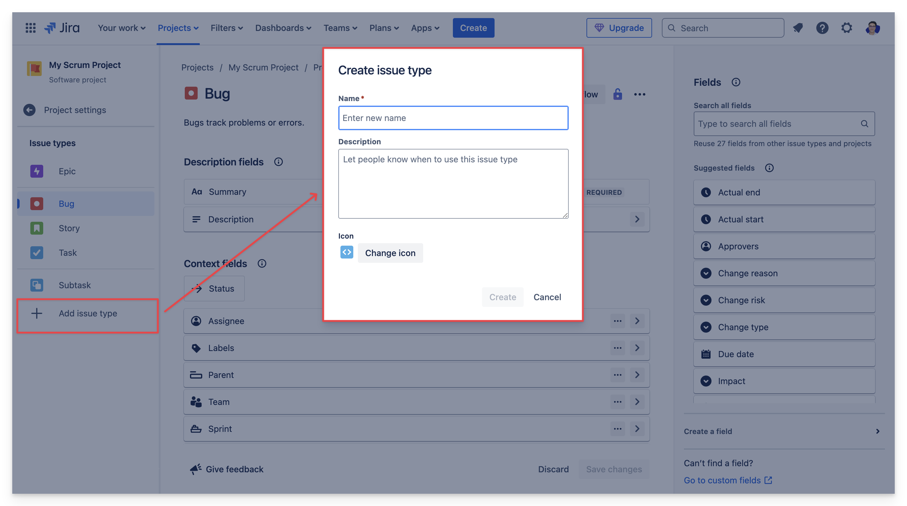 Create Issue Types