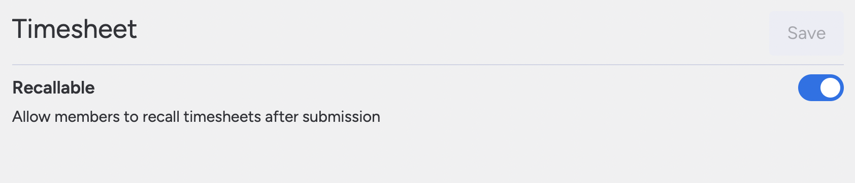 TimeSheet Configuration
