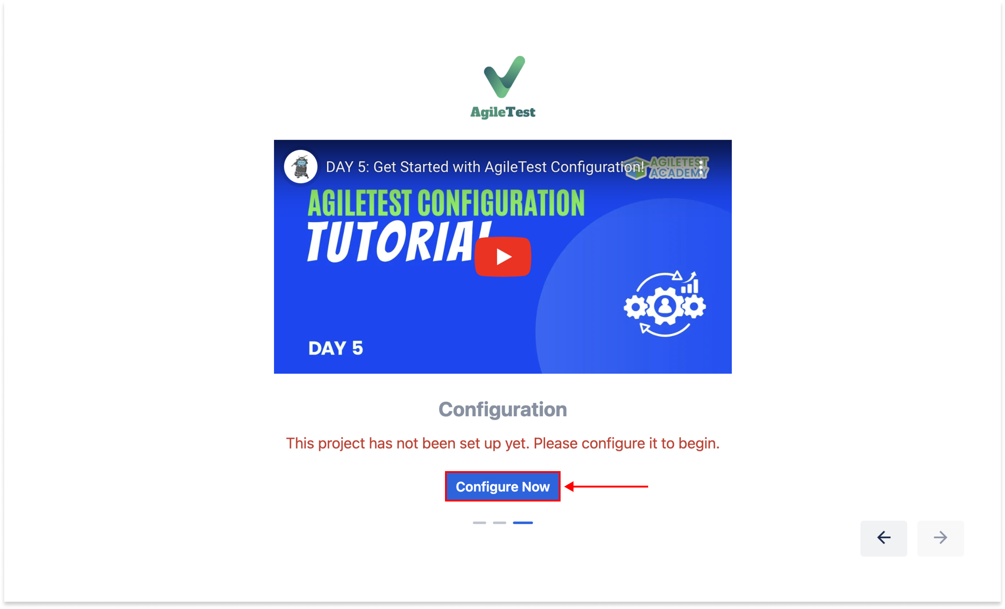 Configure AgileTest in Project for the first time