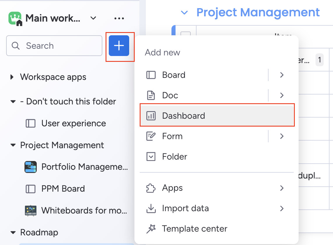 PPM Widget on the Dashboard