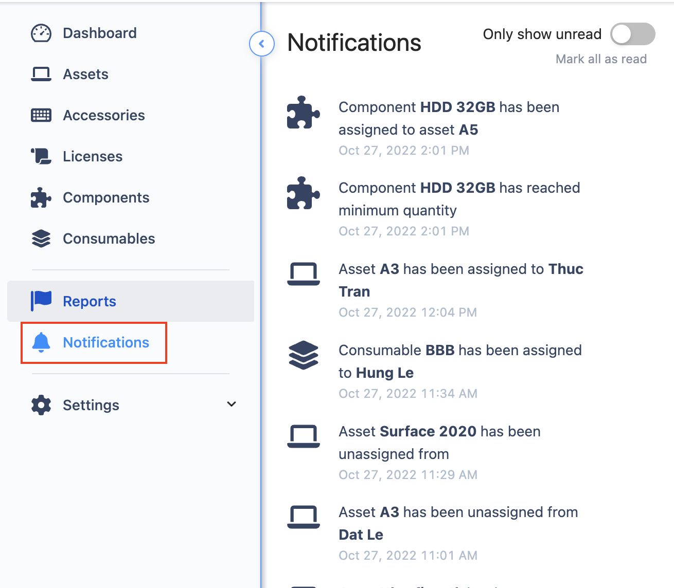 [Data Center] Notifications