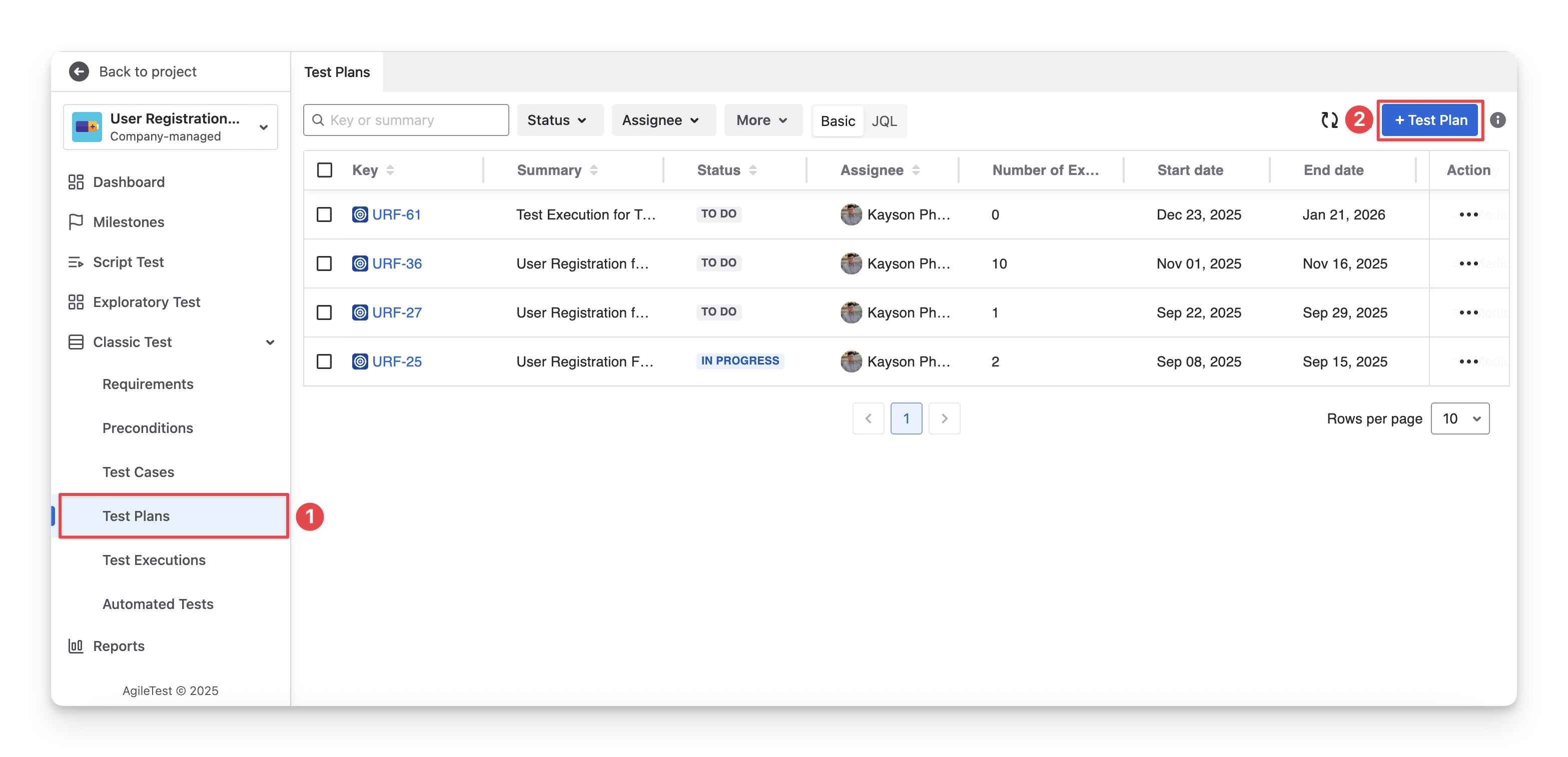 Create Test Plan